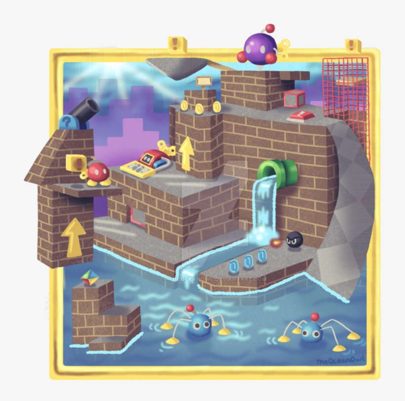 Download Super Mario 64 Wet Dry World Painting By Theoceanowl - Mario ...