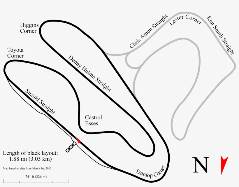 Manfeild Autocourse Track Map Clockwise Short - Diagram PNG Image ...