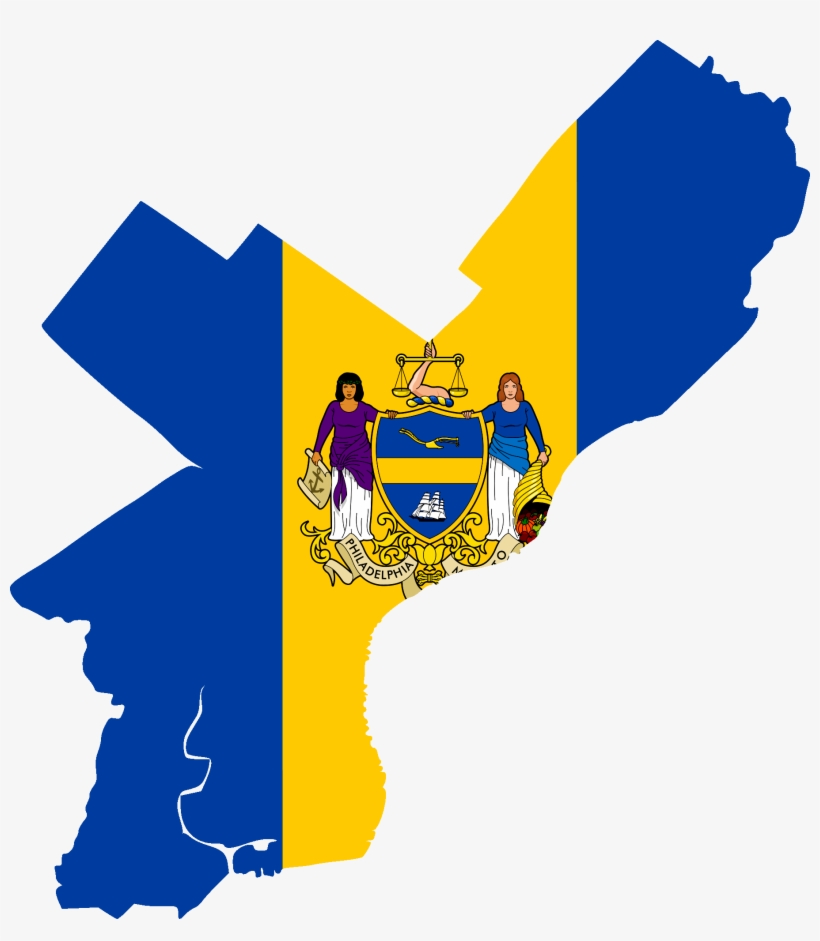 Flag Map Of Philadelphia - Philadelphia Map Vector PNG Image ...