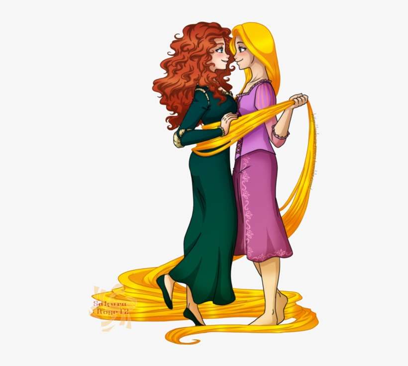 Tumblr Mhab2wkjwm1r2iz18o1 500 - Rapunzel And Merida Kiss PNG Image ...