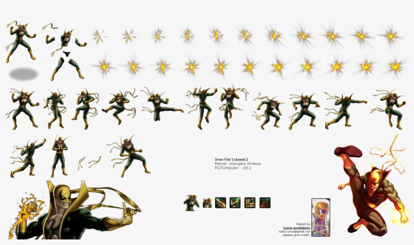 Click To View Full Size - Iron Fist Sprite Sheet PNG Image ...