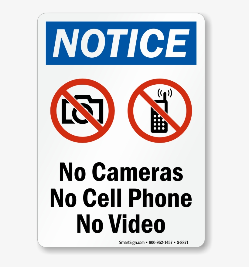 Notice No Security Sign - Smartsign Notice - No Cameras No Cell Phone ...