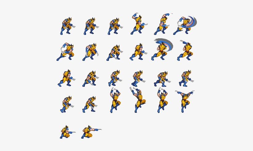 Download Sprite Sheet De Wolverine - Wolverine Sprites | Transparent ...