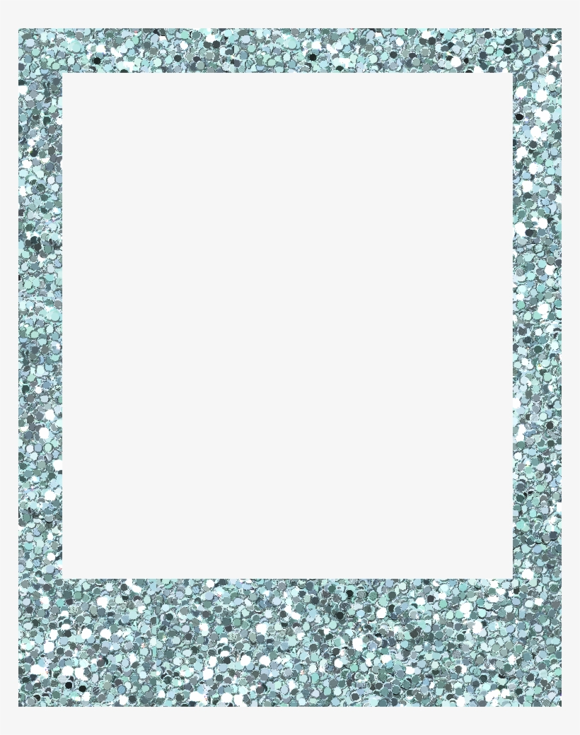 Download Polaroid Frame Png Tumblr - Silver Blue Glitter Wall Clock ...