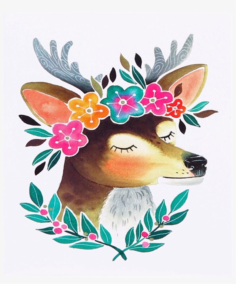 Deer Card By Jessica Leigh - Deer PNG Image | Transparent PNG Free ...