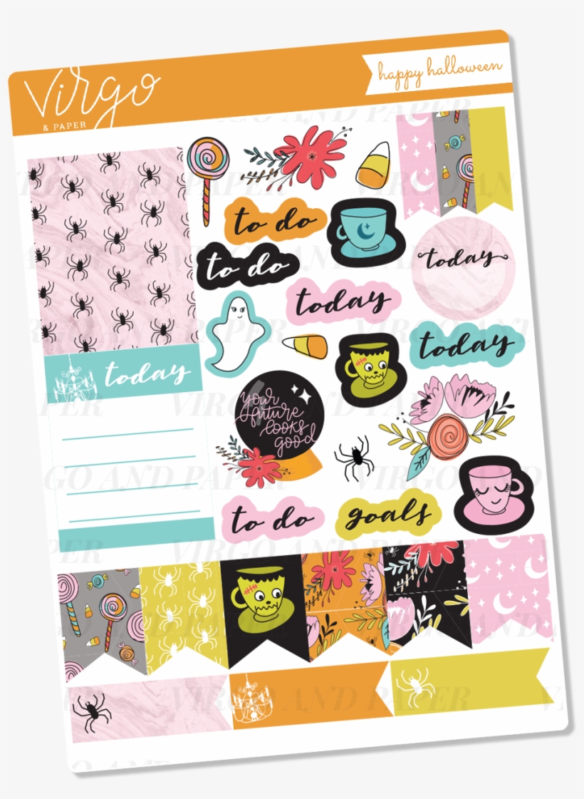 Happy Halloween Decorative Sticker Sheet - Sticker PNG Image ...