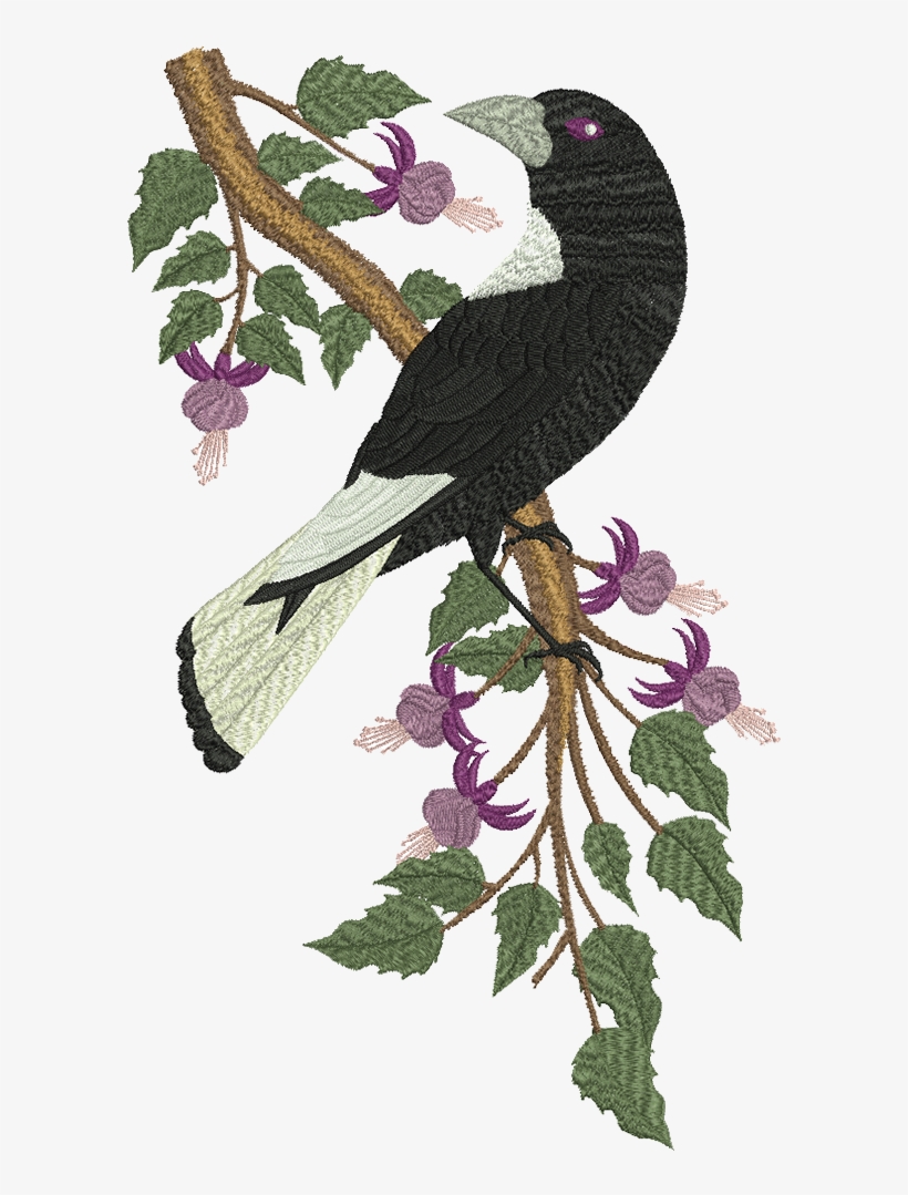 Magpie - 3 - 99 - Machine Embroidery Design PNG Image | Transparent PNG ...