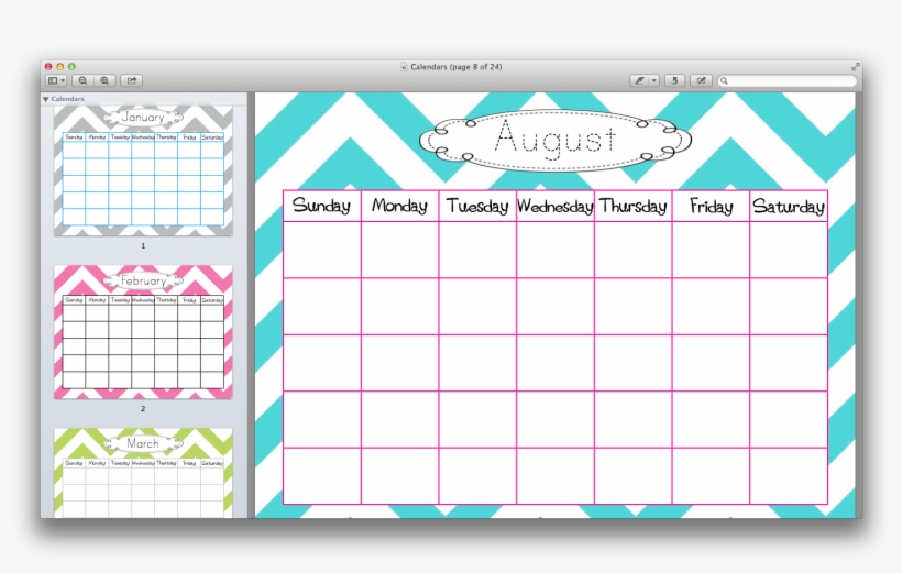 Download Cute Printable Calendar Template - Calendar | Transparent PNG ...