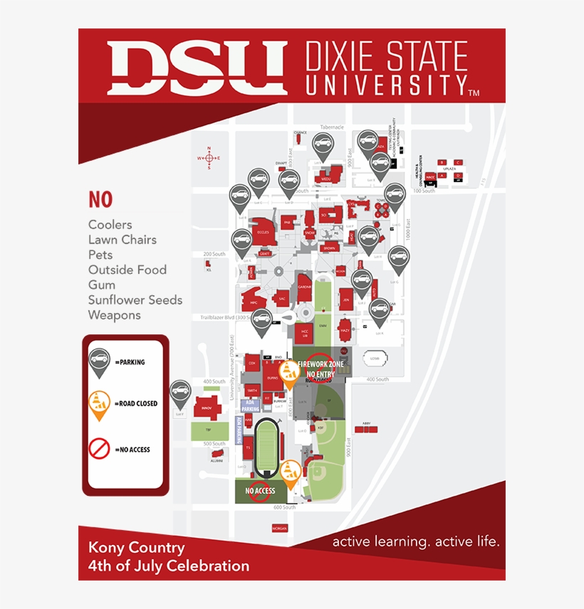 Download Dixie State University Campus Map Showing Venue Rules, - Dixie ...
