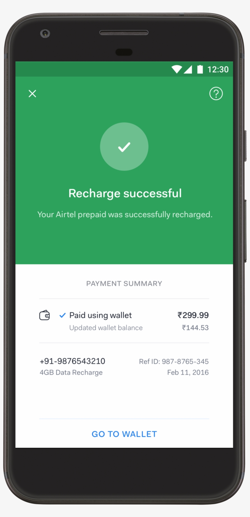 The Recharge Is Done - Recharge Successful App Screen PNG Image ...