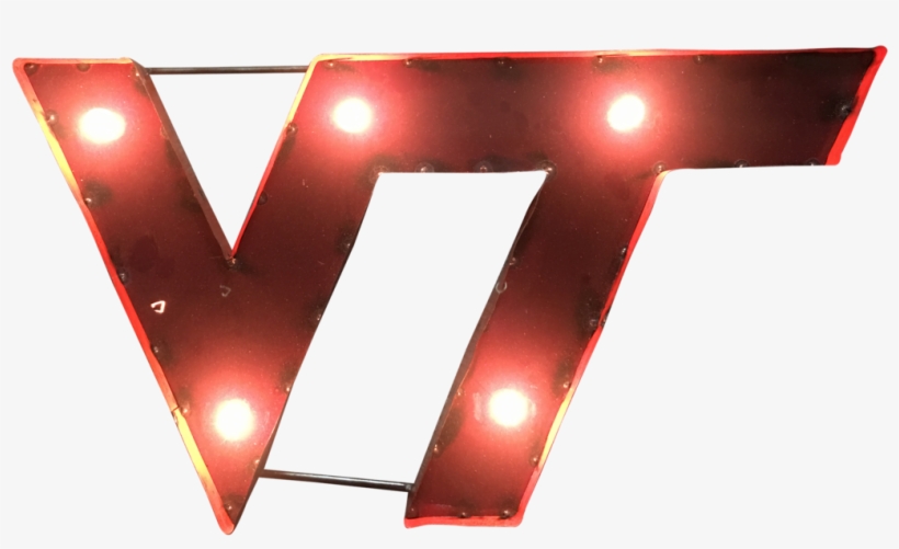 Virginia Tech "vt" Logo Lighted Recycled Metal - Virginia Tech Logo PNG ...