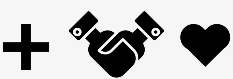 Download Plus Sign With Shaking Hands And Heart Shape Comments - Png ...