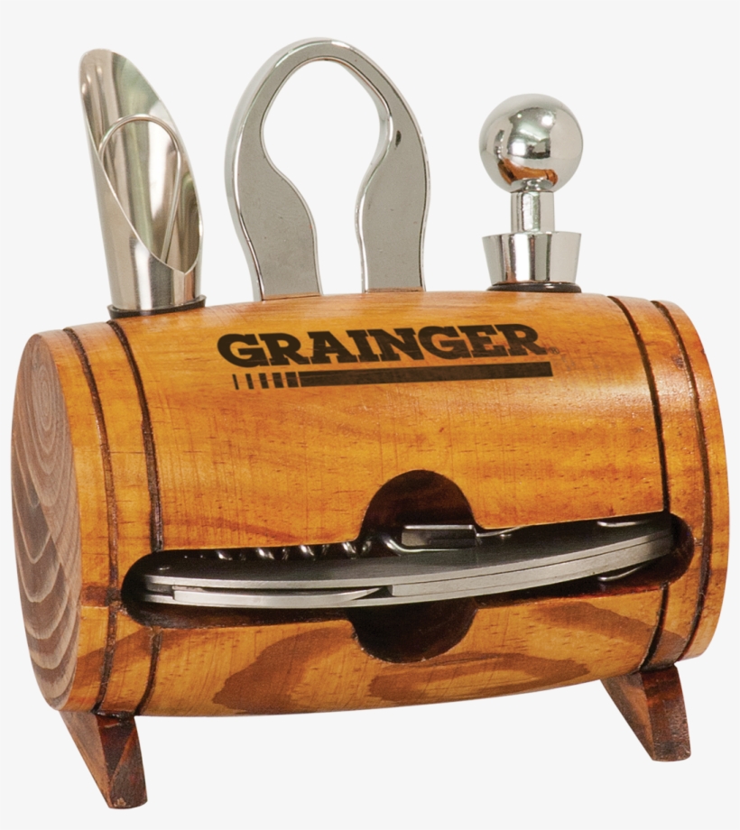 Wine Barrel 4-piece Wine Tool Set - Barrel Wine Tool Kit PNG Image ...