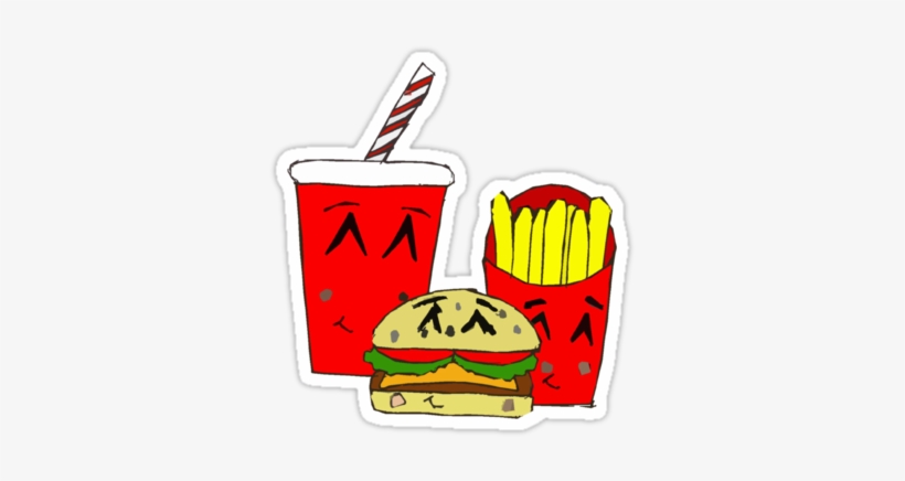 Cute Fast Food Cartoon Stickers By Zozzy-zebra - Fast Food Clipart PNG ...