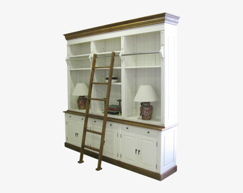 French Provincial Three Bay Bookcase - Bookcase PNG Image | Transparent ...