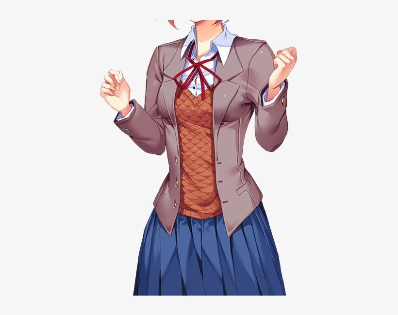 Download Pose4 - Sayori Ddlc Sprite | Transparent PNG Download | SeekPNG