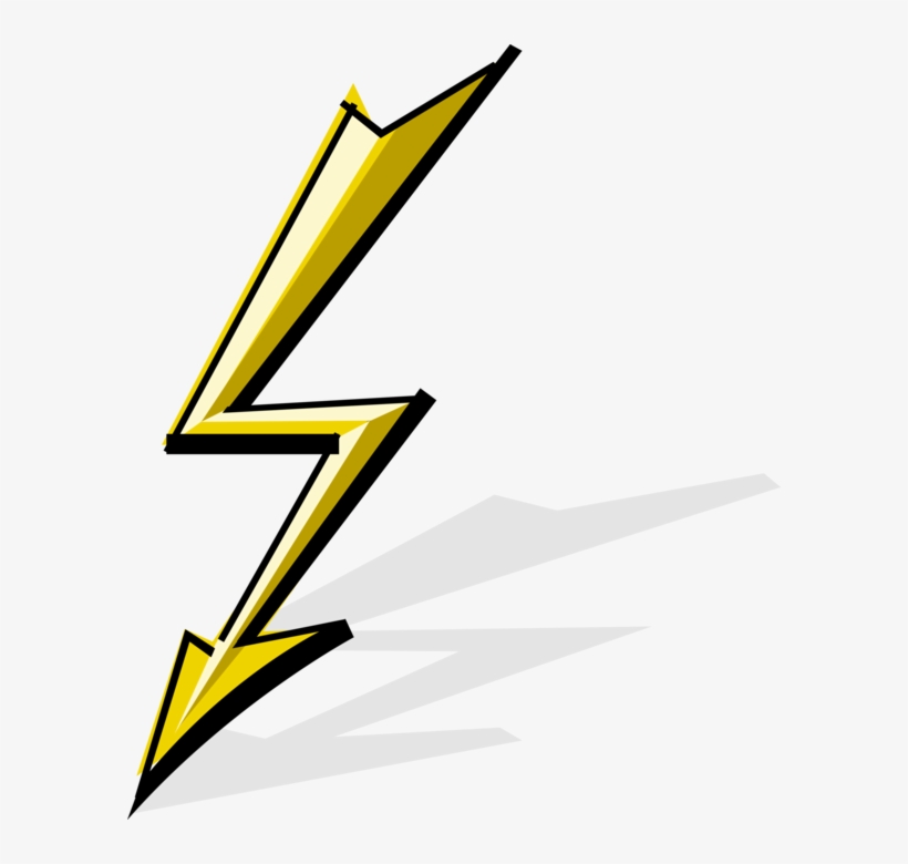 Vector Illustration Of Bolt Of Lightning Arrow Flash - Vector Graphics ...