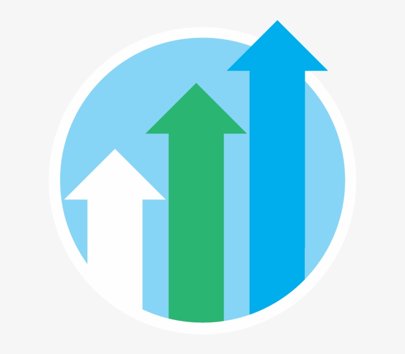 Circular Icon Depicting Three Arrows Pointing Upwards - Three Arrows ...