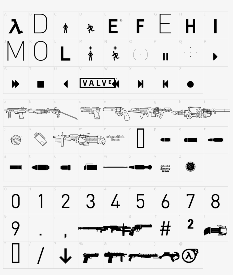 Font Characters - Half Life PNG Image | Transparent PNG Free Download ...
