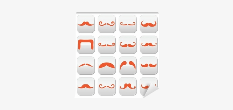 Ginger Moustache Or Mustache Vector Buttons Set Wall - Moustache PNG ...