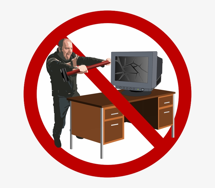 Sledgehammer, Smash, Angry, Broken, Computer, Cracked - Excited Person ...