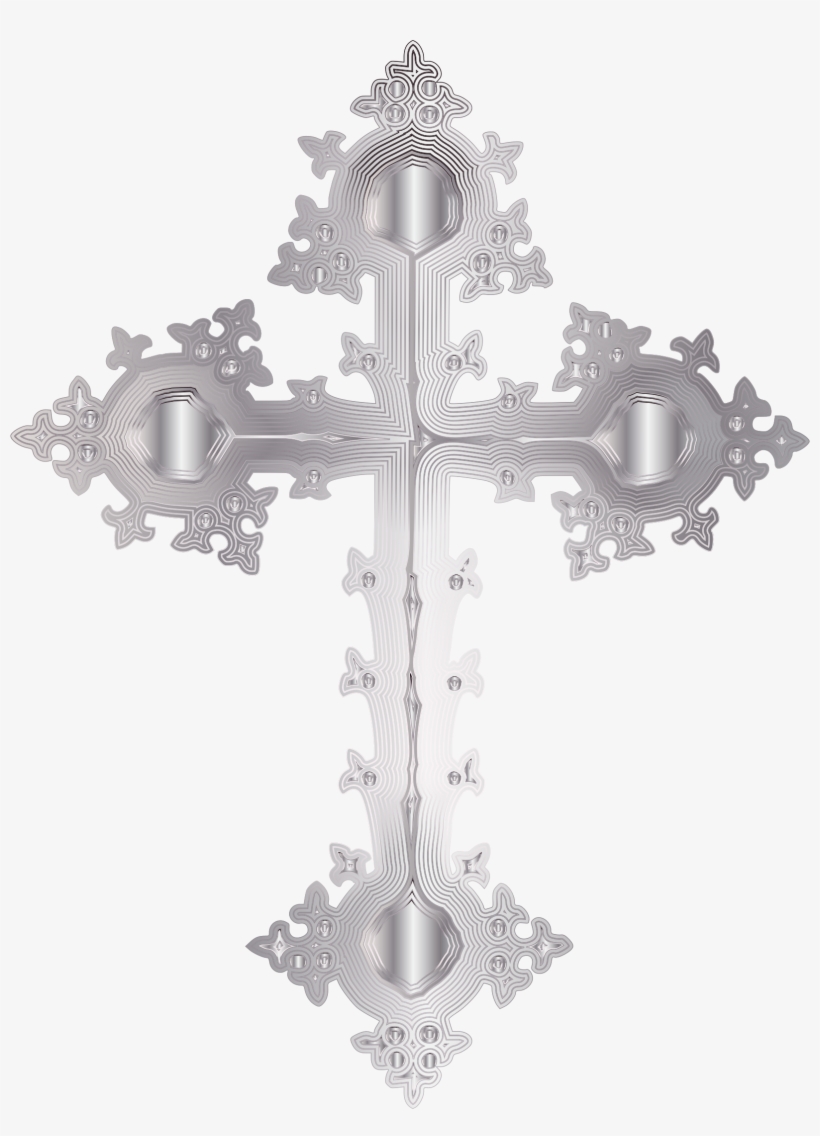 Platinum Ornate Cross No Background Icons Png - Clipart Vintage Cross ...