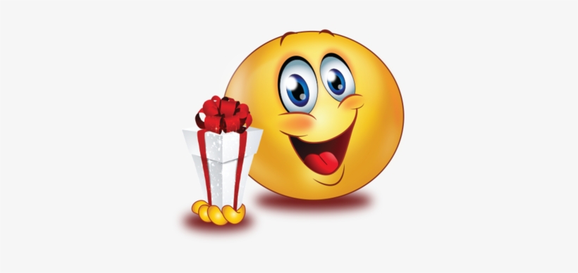 Happy With Gift - Emoji Gift PNG Image | Transparent PNG Free Download ...