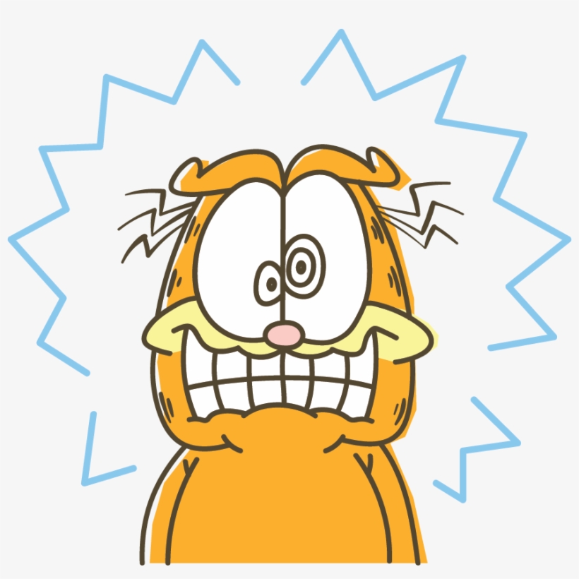 Garfield Line Messaging Sticker - Garfield Scared PNG Image ...