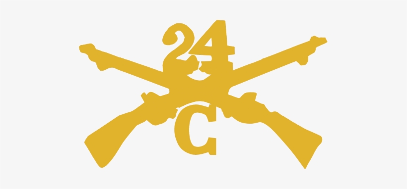 Golden Crossed Rifles With A C Below And 24 Above The - Rifle PNG Image ...