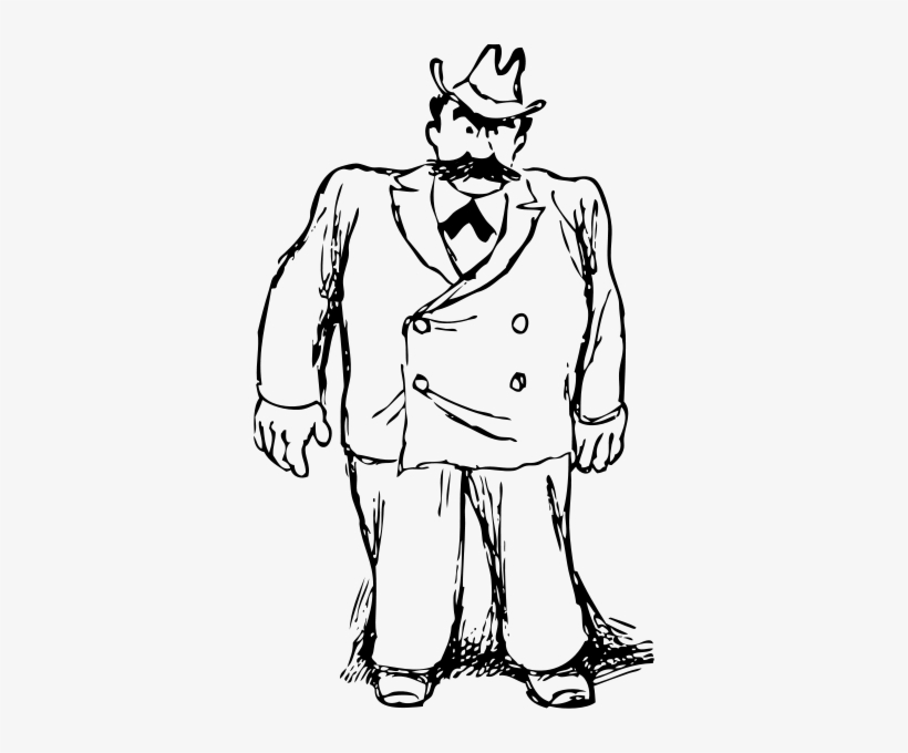 Download Big Man In A Suit Clipart Png - Drawing Of A Large Man ...