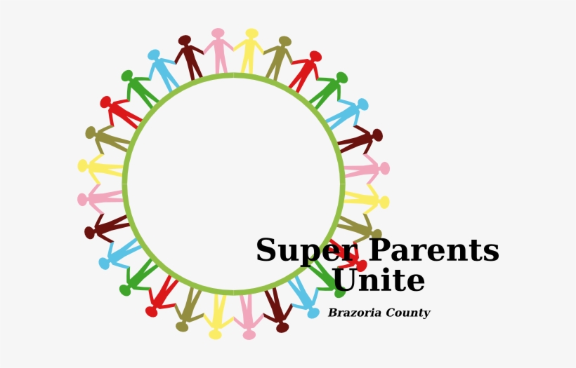 Circle Holding Hands Stick People Multi Coloured Clip - Autism ...