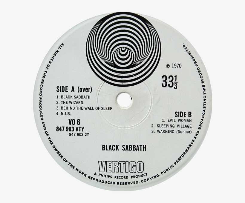 “black Sabbath” - Black Sabbath Vertigo Label PNG Image | Transparent ...