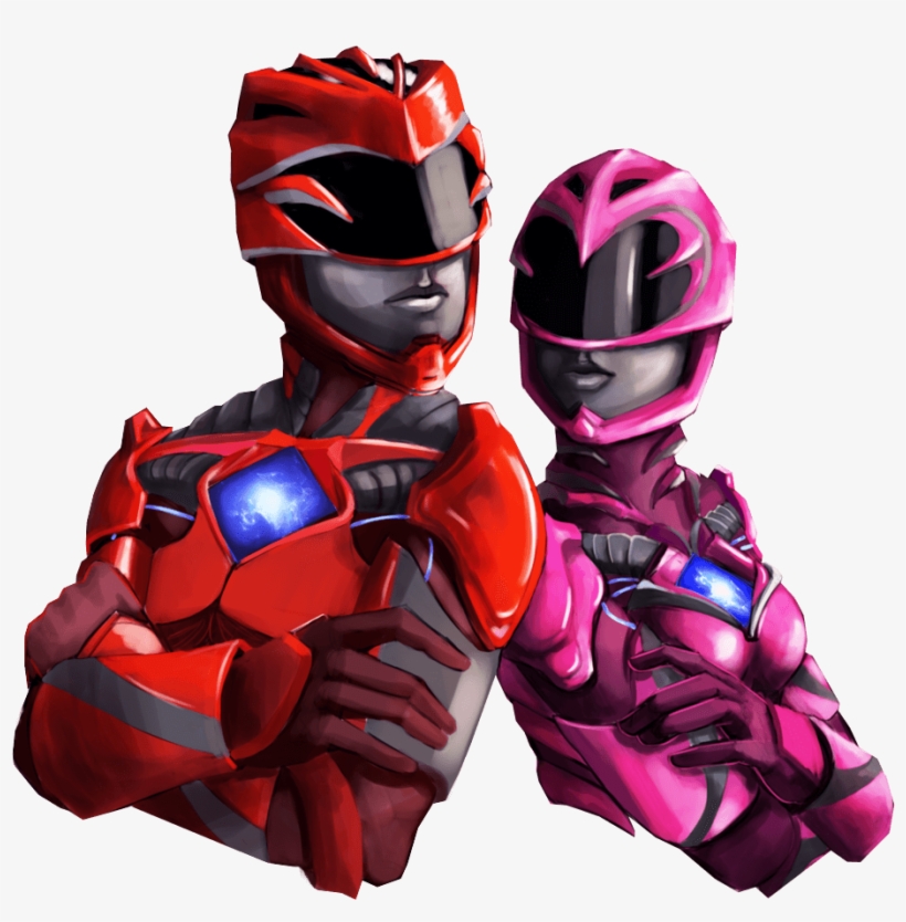 Red And Pink Power Ranger Sticker - Bare Tree Media Inc. PNG Image ...