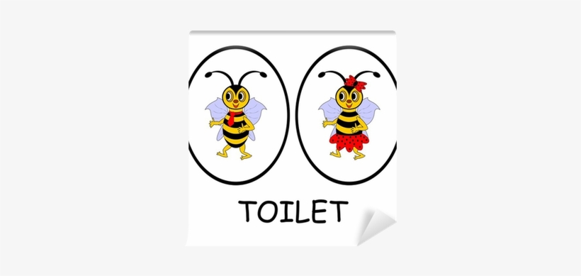 Funny Cartoon Bees Wall Mural • Pixers® • We Live To - Toilet PNG Image ...