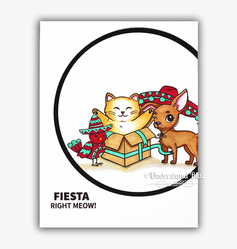 Fiesta Right Meow Card By Understand Blue - Cartoon PNG Image ...