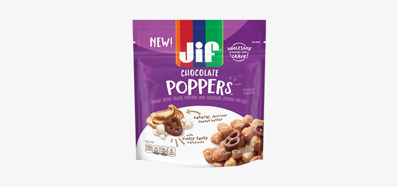 Jif Poppers™ Peanut Butter Coated Popcorn And Chocolate - Jif Power Ups ...