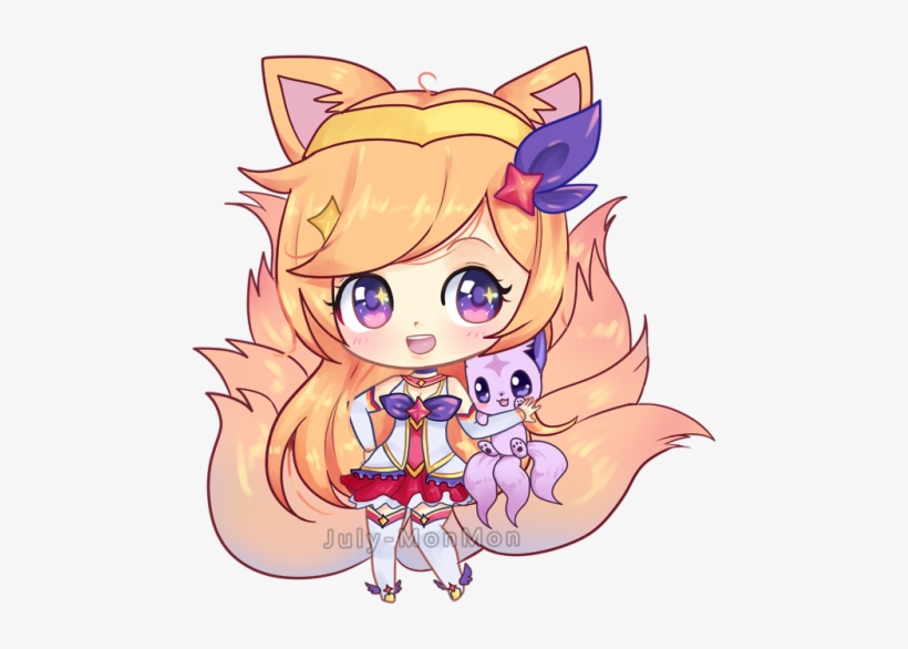 Star Guardian Ahri Chibi Hope You Like It I'm Happy - Cartoon PNG Image ...