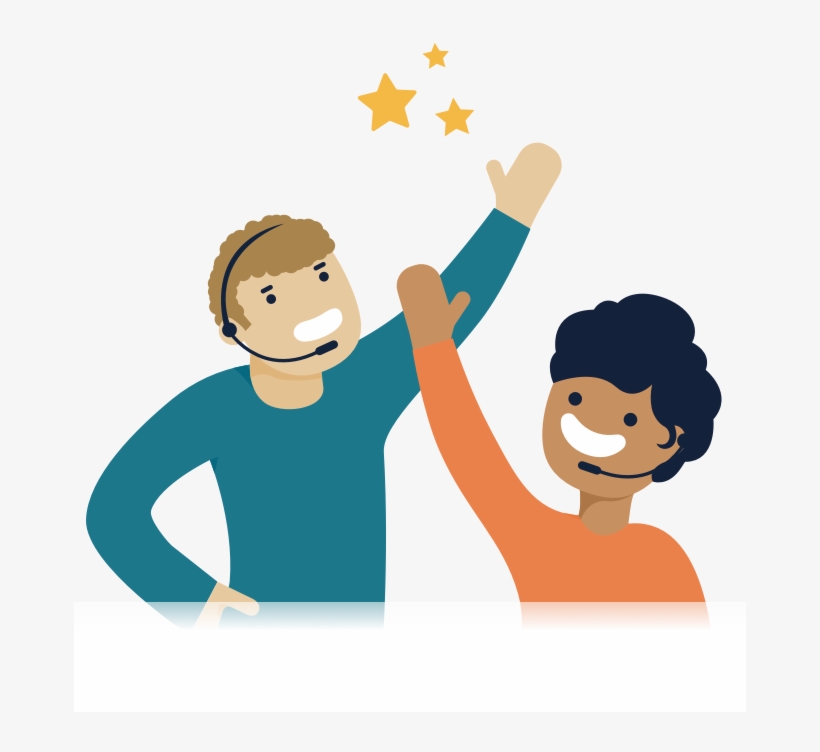 Illustration Of Two People High Fiving - Cartoon PNG Image ...