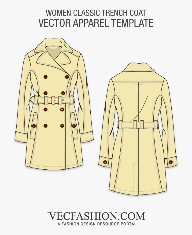 Download Classic Trench Coat Vector Template - Track Pants Template ...