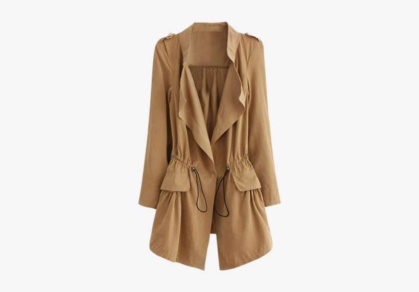 Zaful Women's Coat & Jackets Trench Coat Epaulet Drawstring - Bayan ...