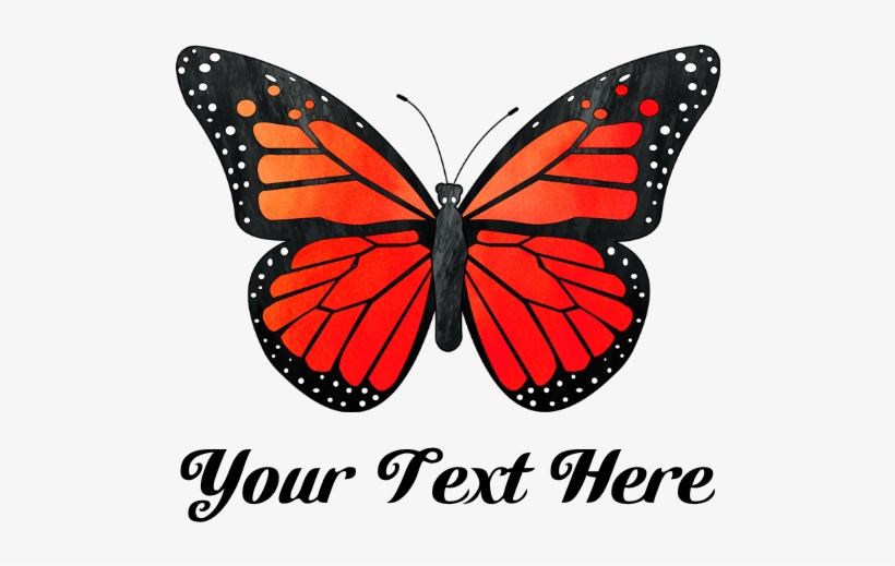 Download Red Butterfly Custom Text Flask - Blue Monarch Butterfly ...