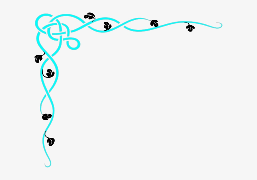 Victorian Scroll Corner Clip Art Png - Teal Border Clip Art PNG Image ...