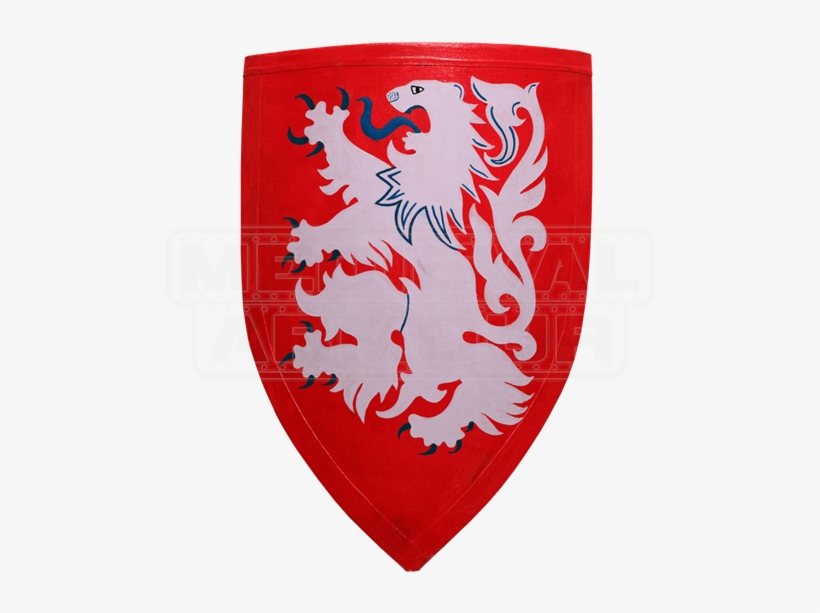Red And White Leonine Heater Shield - Weapon Shield Lion PNG Image ...
