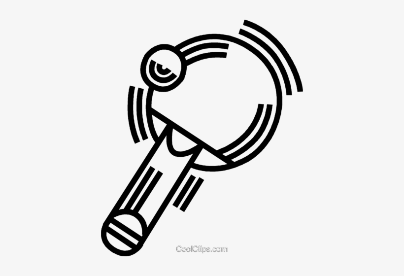 Ping Pong Paddle Royalty Free Vector Clip Art Illustration - Line Art ...