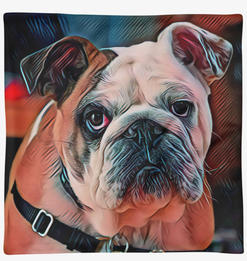 English Bulldog Pillow Case - Trippy Deep Dream PNG Image | Transparent ...