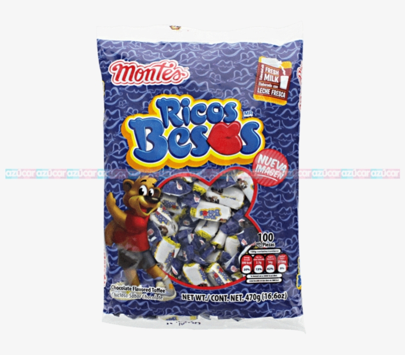Montes Ricos Besos 20/100 - Ricos Besos Chocolate Flavored Toffee Candy ...