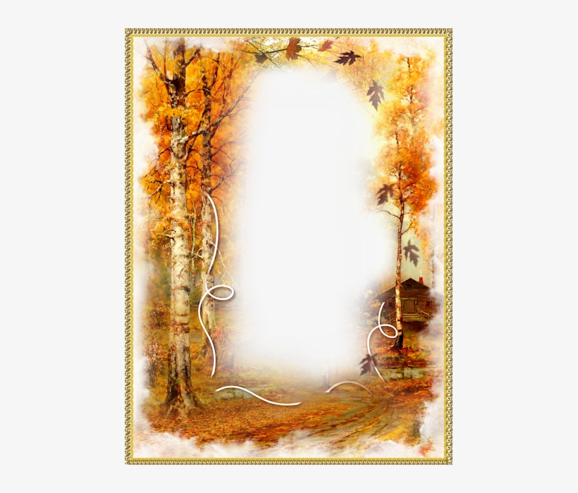 Download Fall Leaves Frame Background - Picture Frame | Transparent PNG ...