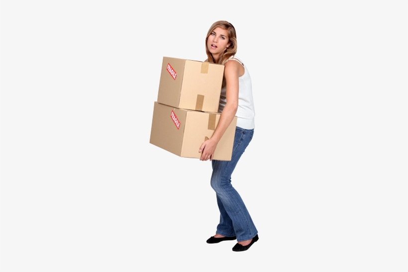 Not Too Heavy - Woman Lifting Heavy Box PNG Image | Transparent PNG ...