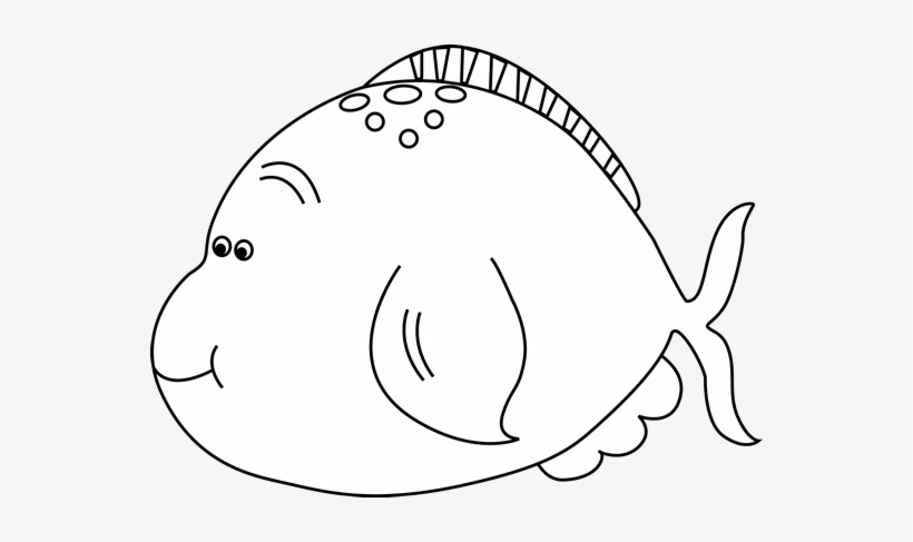 Black And White Cute Fat Fish - Fat Fish Black And White PNG Image ...