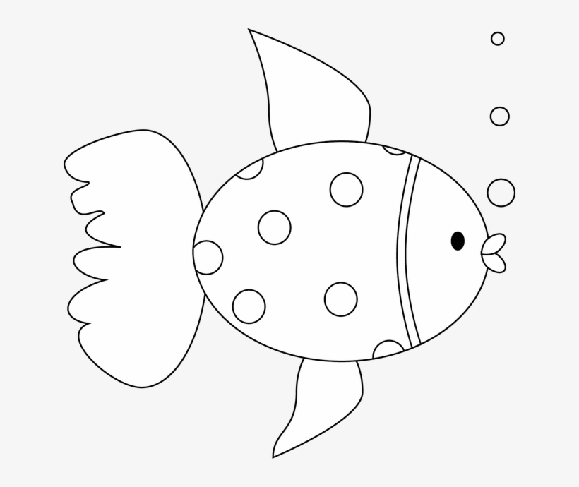 This Cute Fish Digital Stamp Is Ideal For Adding To - Line Art PNG ...